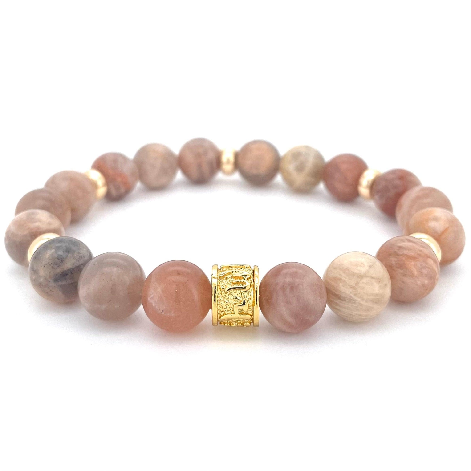 SUNSTONE & GOLD BEADED BRACELET - HALCYON COLLECTION